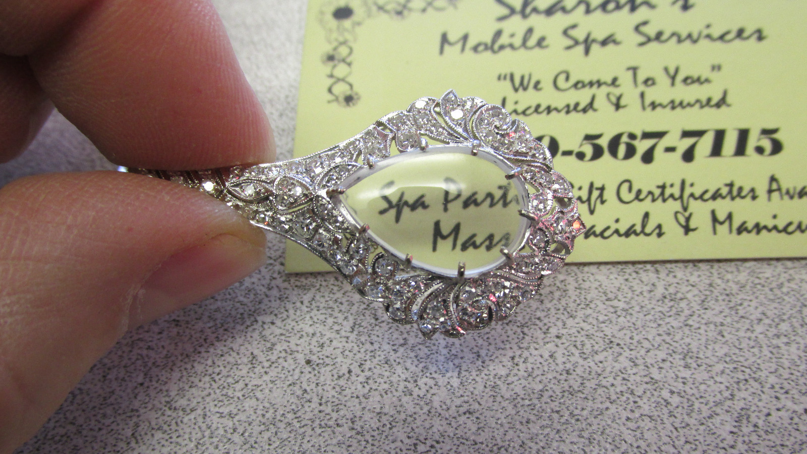 Unique Art Deco Diamond Monocle / Magnifier Pendant & Diamond Chain ...