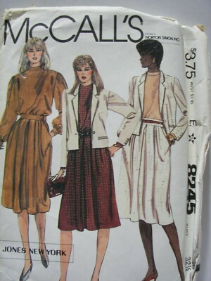VTG 80's ~ McCall's Pattern 8245 ~Jacket, Blouse & Skirt or 2-Piece ...