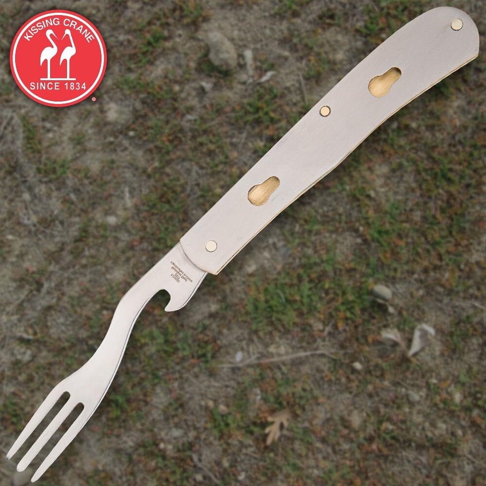 Kissing Crane Bone Handle Camp Dining Tool | Multi-Purpose Camping ...