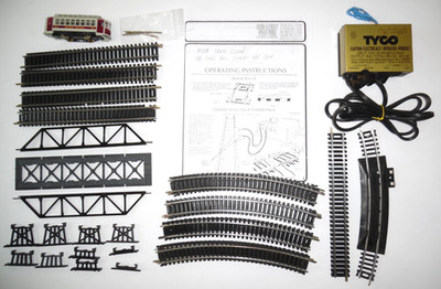 HO Scale TROLLEY CAR Train Set, w/ track, power pack, COMPLETE, Tested ...