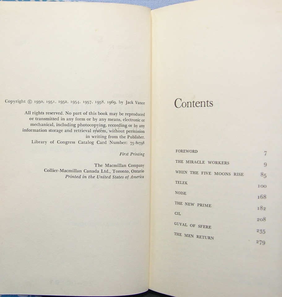 Vance, Jack - Eight Fantasms and Magics HCDJ 1st Printing 1969 Very ...