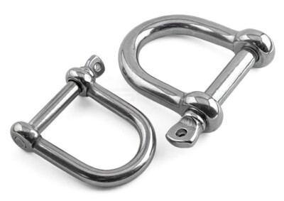 M6 Wide D-Shackle A4 Stainless Steel Marine Grade 316 Lifting Rigging ...
