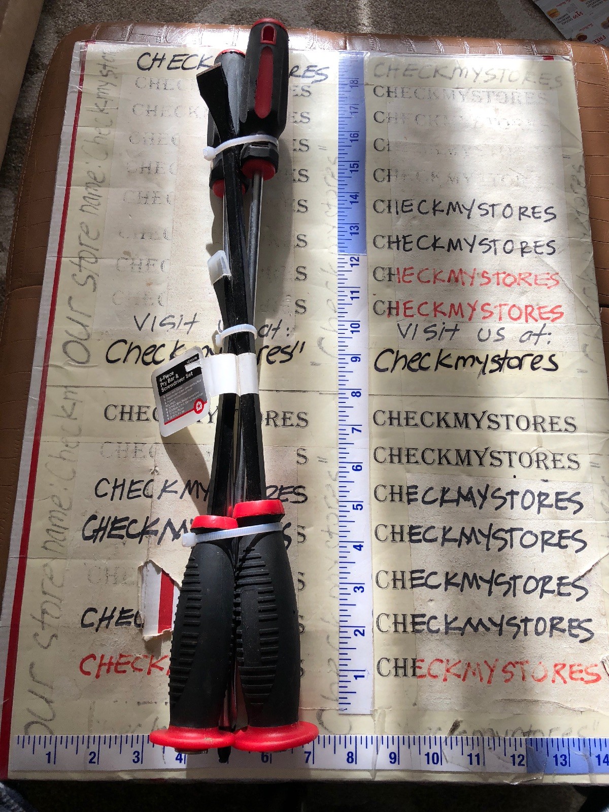 4 piece PRY BAR & SCREWDRIVER SET 17" AND 12" PRY BAR,19" PHILIPS ...