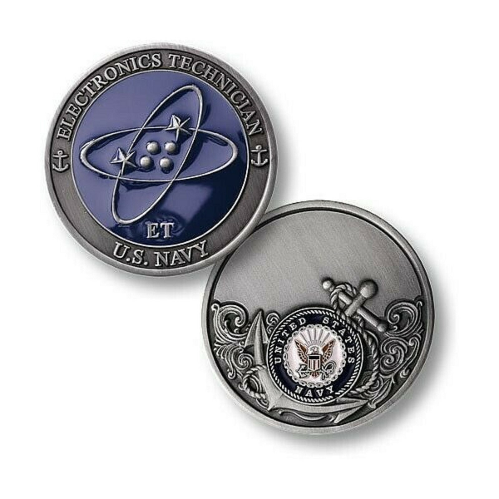 ET ELECTRONIC'S TECHNICIAN 1.75" NAVY CHALLENGE COIN | eBay