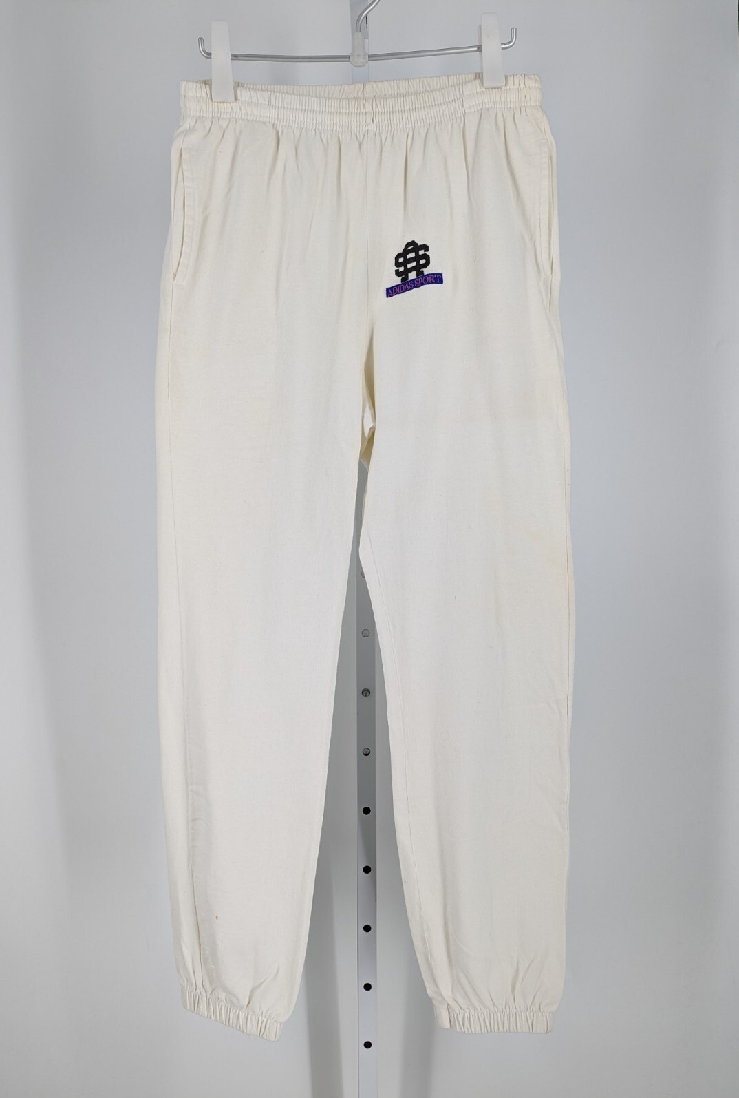 Adidas Sport Vintage 80s White Logo Embroidered Sweat… - Gem