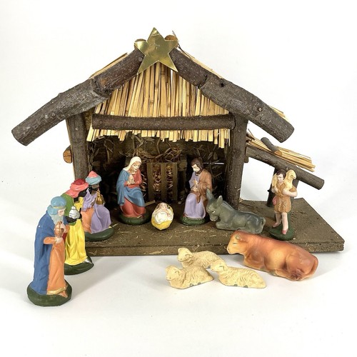 Vintage German Christmas Nativity Set 12 Pcs and Stable West Germany | eBay