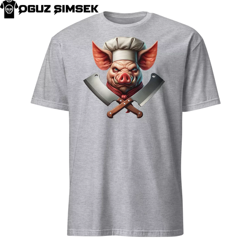 Menacing Pig Chef Graphic - Unique Butcher Design Unisex T-Shirt | eBay ...