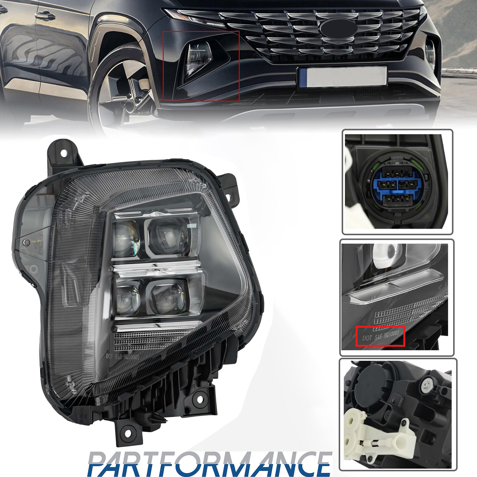 For 2022 2023 Hyundai Tucson Right FULL LED Headlight 92102-CW100 ...