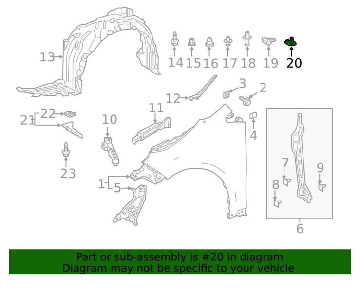 18-23 Camry Corolla Venza Genuine Toyota Clip Pin Hold 47749-02020 QTY ...