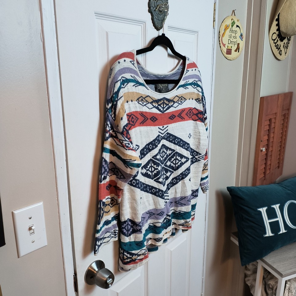 Natural Reflections Pullover Sweater Aztec South West Native American ...