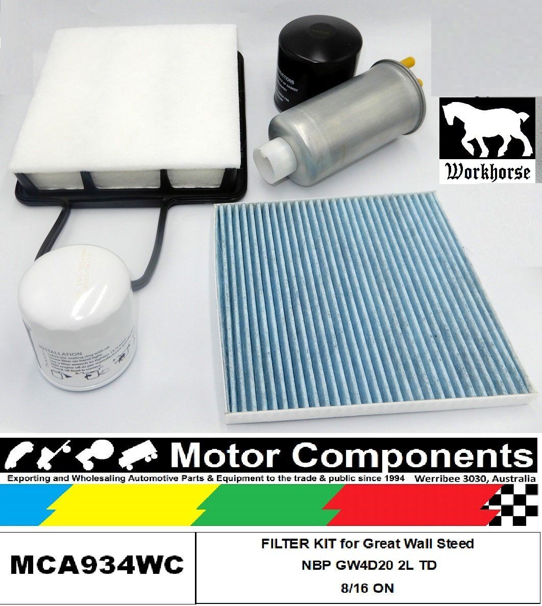 FILTER KIT for Great Wall Steed NBP GW4D20 2L TD 8/16 ON | eBay Australia