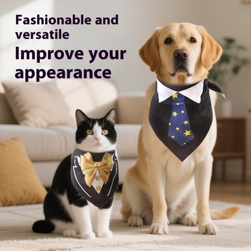 Cute Dog Triangle Bandanas Bow Tie Pattern Pet Neck Scarf Soft Puppy ...