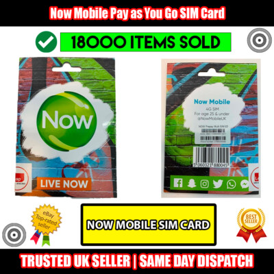 Now Mobile UK Sim Card Pay As You Go | eBay UK