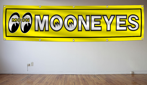 Mooneyes Banner Flag 2x8ft Hot Rod Accessories Car Garage Man Cave ...