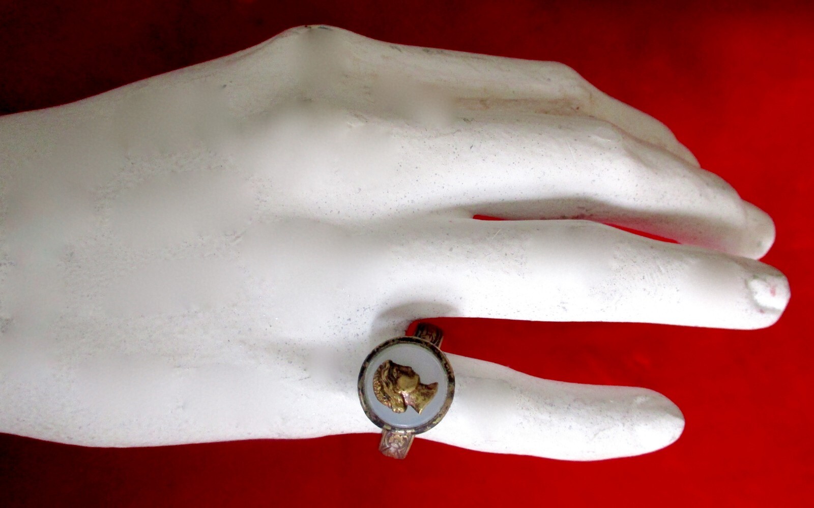 Antique Adjustable Brass Ring/Boho/Shabby Chic - Gem