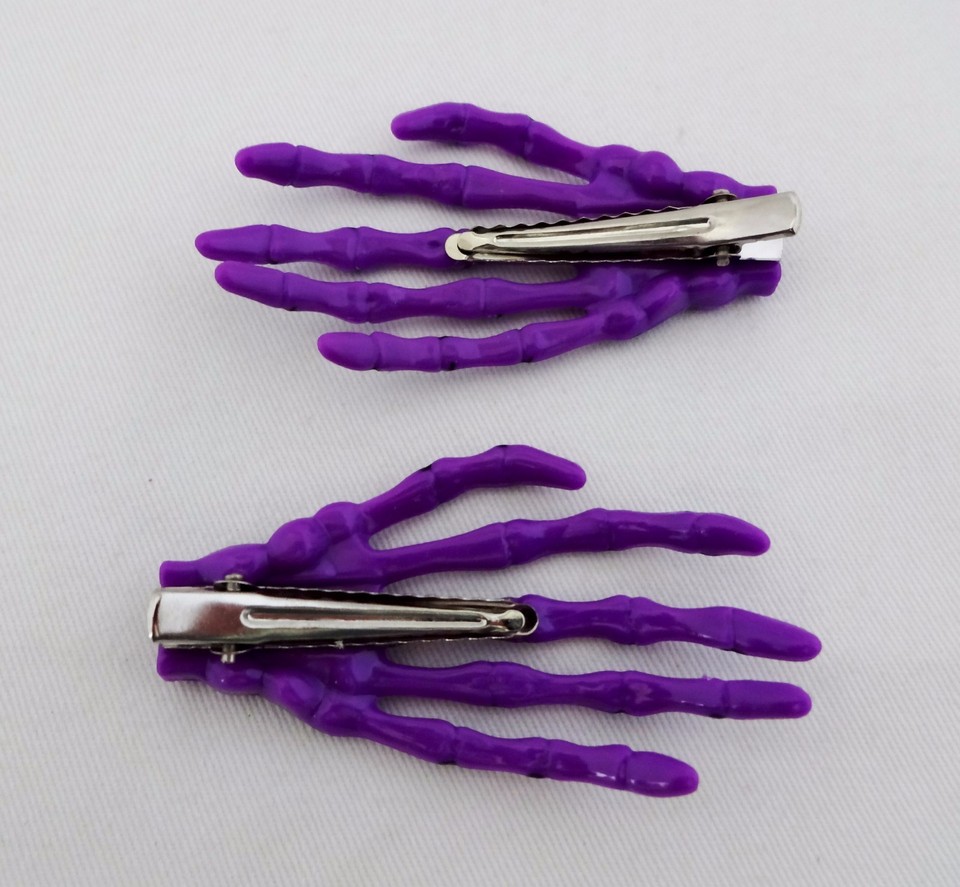 Halloween Hair Clips Skeleton Hand Plastic Zombie Hands Metal Clips | eBay