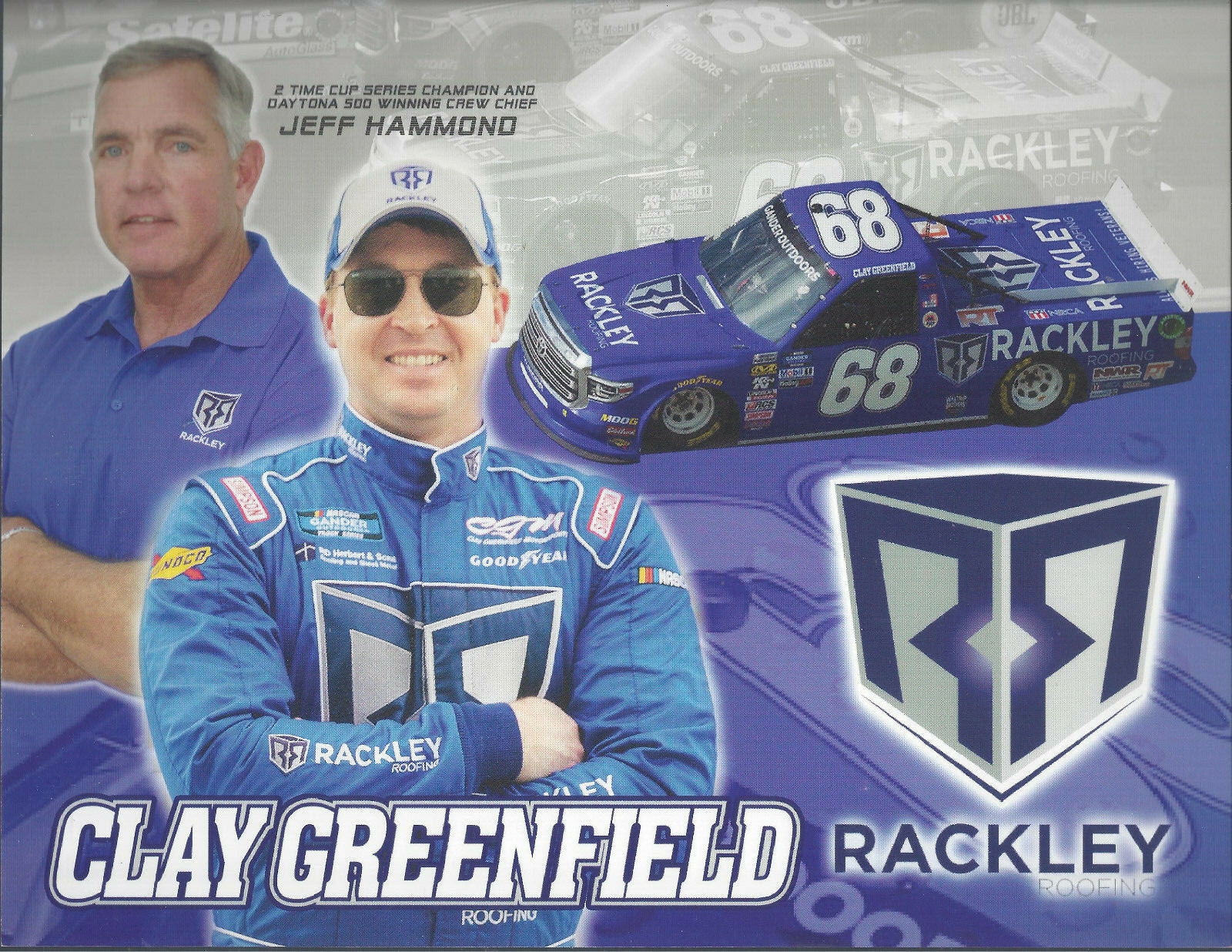 2020 CLAY GREENFIELD & JEFF HAMMOND "RACKLEY" #68 NASCAR TRUCK POSTCARD ...