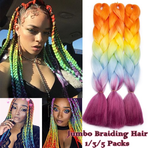 Long Braiding Jumbo Hair Expression Handmade Box Braids as human Mutil ...