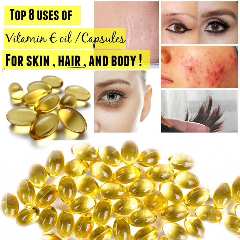 Vitamin E - Evion Capsules for Glowing Face Strong Hair Nails Glow Acne ...