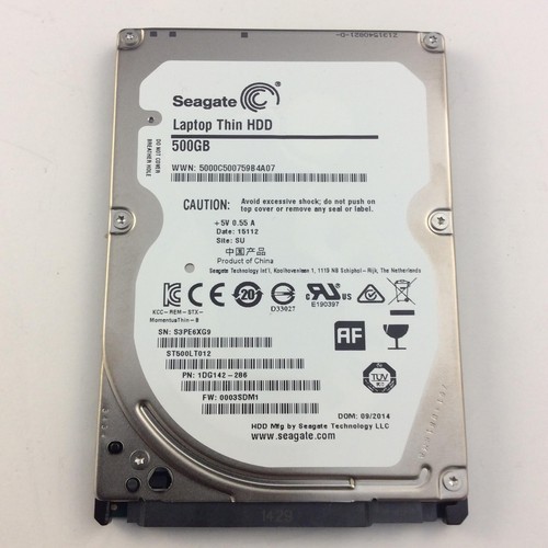 ST500LT012 P/N: 1DG142-286 F/W: 0003SDM1 Site: SU SN:S3P Seagate 500GB ...