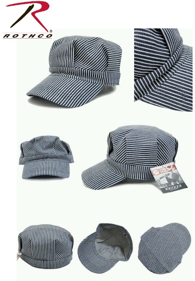 Hickory Stripe Railroad Cap Engineer Railroad Hat Rothco 5448 ( SIZE ...