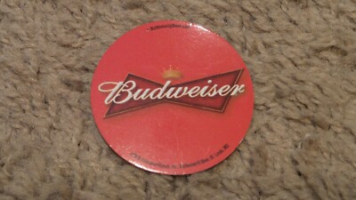 Budweiser Round "Bottoms Up" Magnet Red Background | eBay