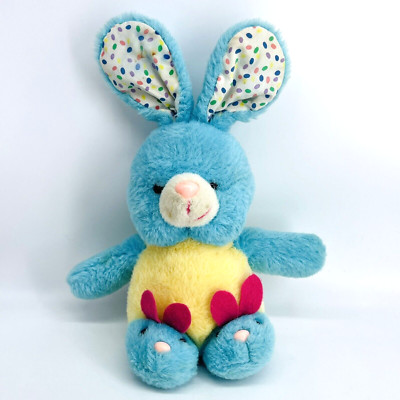VTG KMART BLUE YELLOW BUNNY RABBIT PLUSH W/POLKA-DOT EARS-SPRING EASTER ...