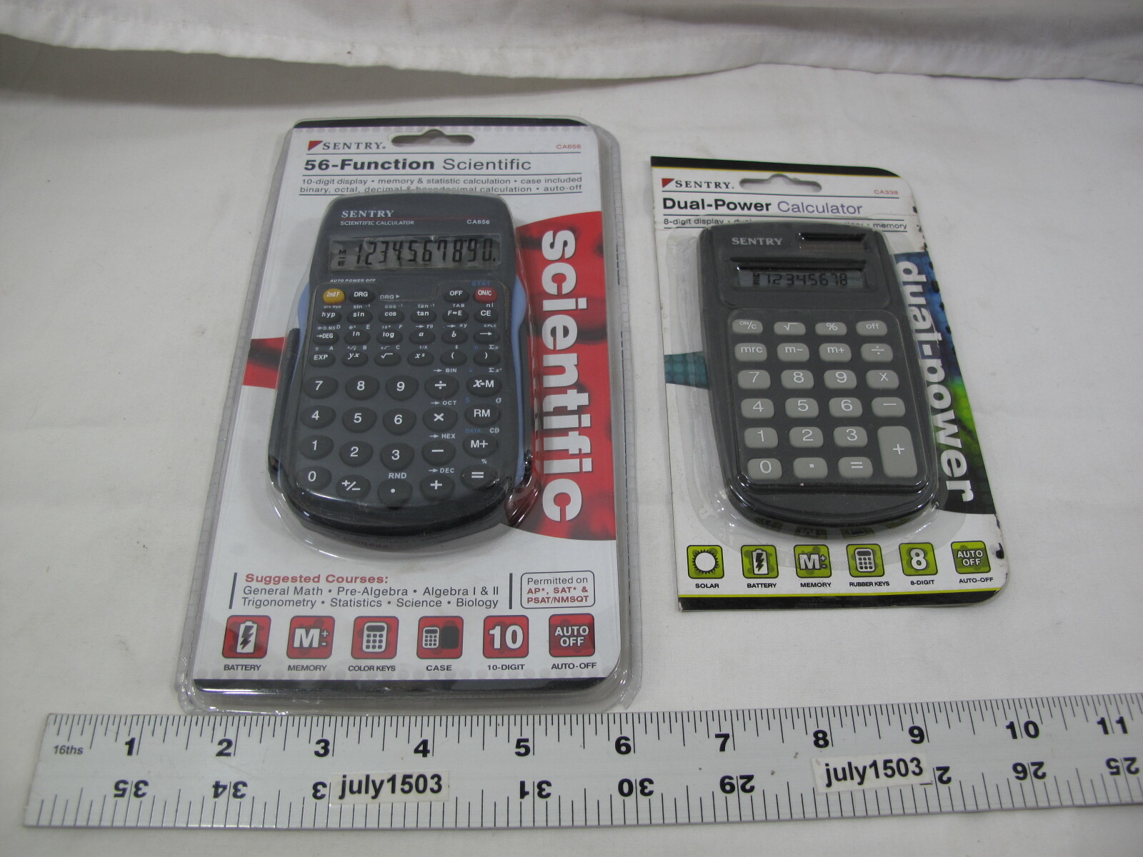 NEW Sentry Calculators - (1) 56-Function Scientific CA656 + (1) Dual ...