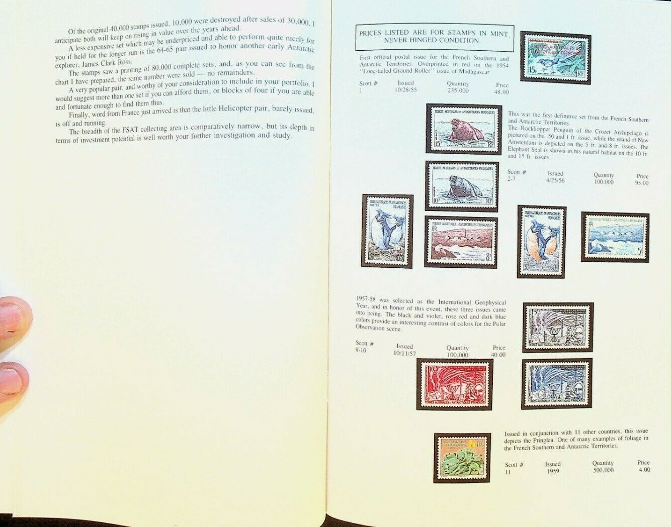 Official Catalog of French Antarctic Stamps 1982 Booklet | eBay