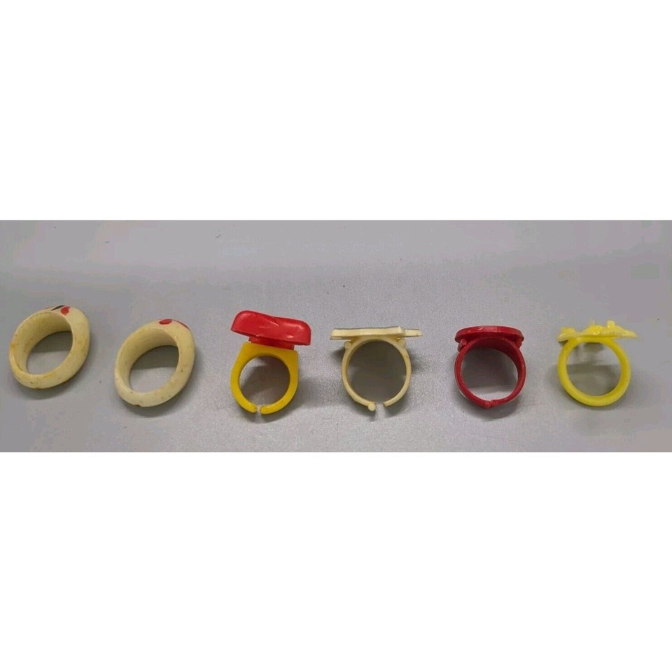 Vintage Lot Of 6 Plastic Children's Rings Prize Cereal Box Toy (B) | eBay