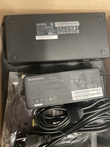 Lenovo 40A9 ThinkPad USB-C Dock Station 40A90090US + 90W Power Supply ...