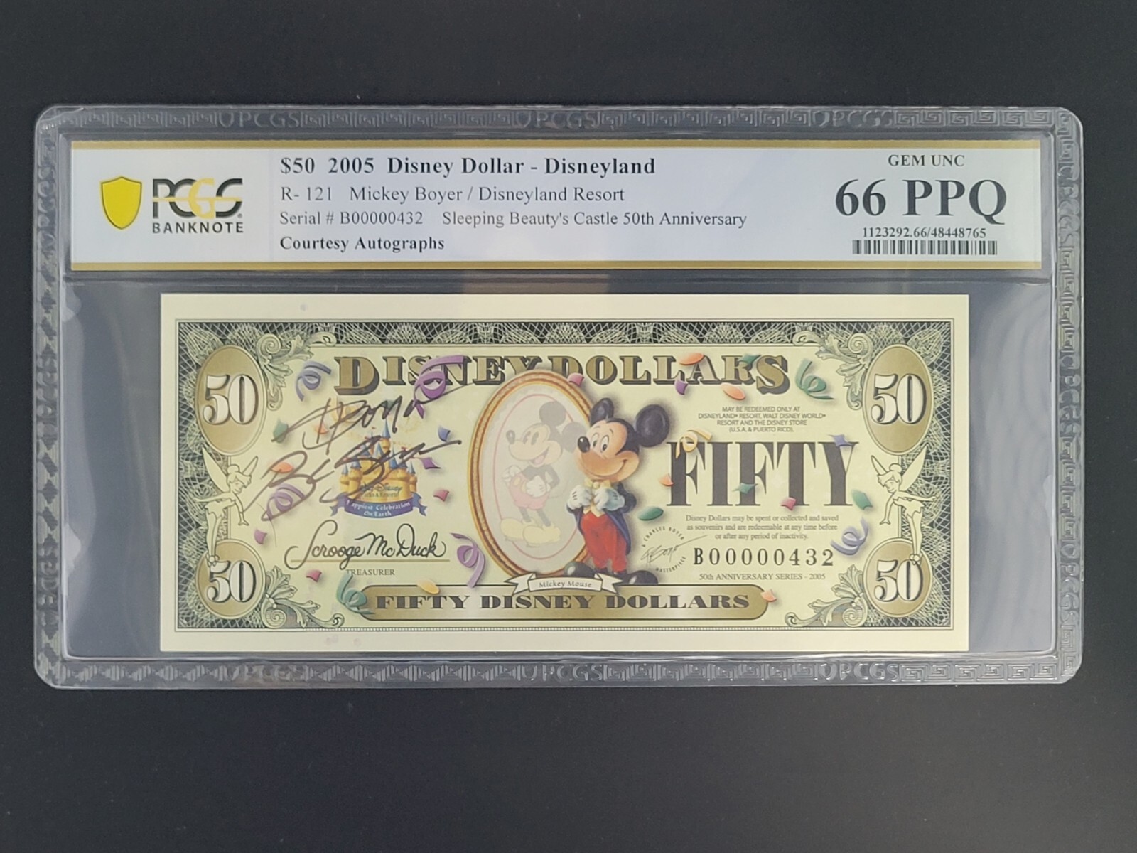 Rare Autographed Disney $50 Dollars, 2005 Serie B Mickey "Boyer" | eBay