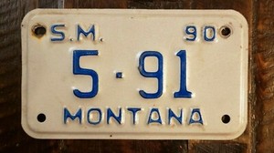 1990 MONTANA Motorcycle License Plate 5 - 91. Original Paint. Free ...