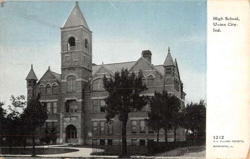 Union City Indiana High School Street View Antique Postcard K101410 | eBay