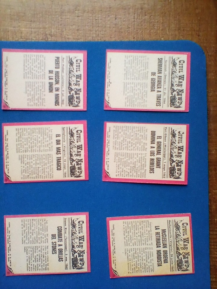 Spanish Language Topps Civil War News Gum Card 6 cards Batch 3 | eBay UK