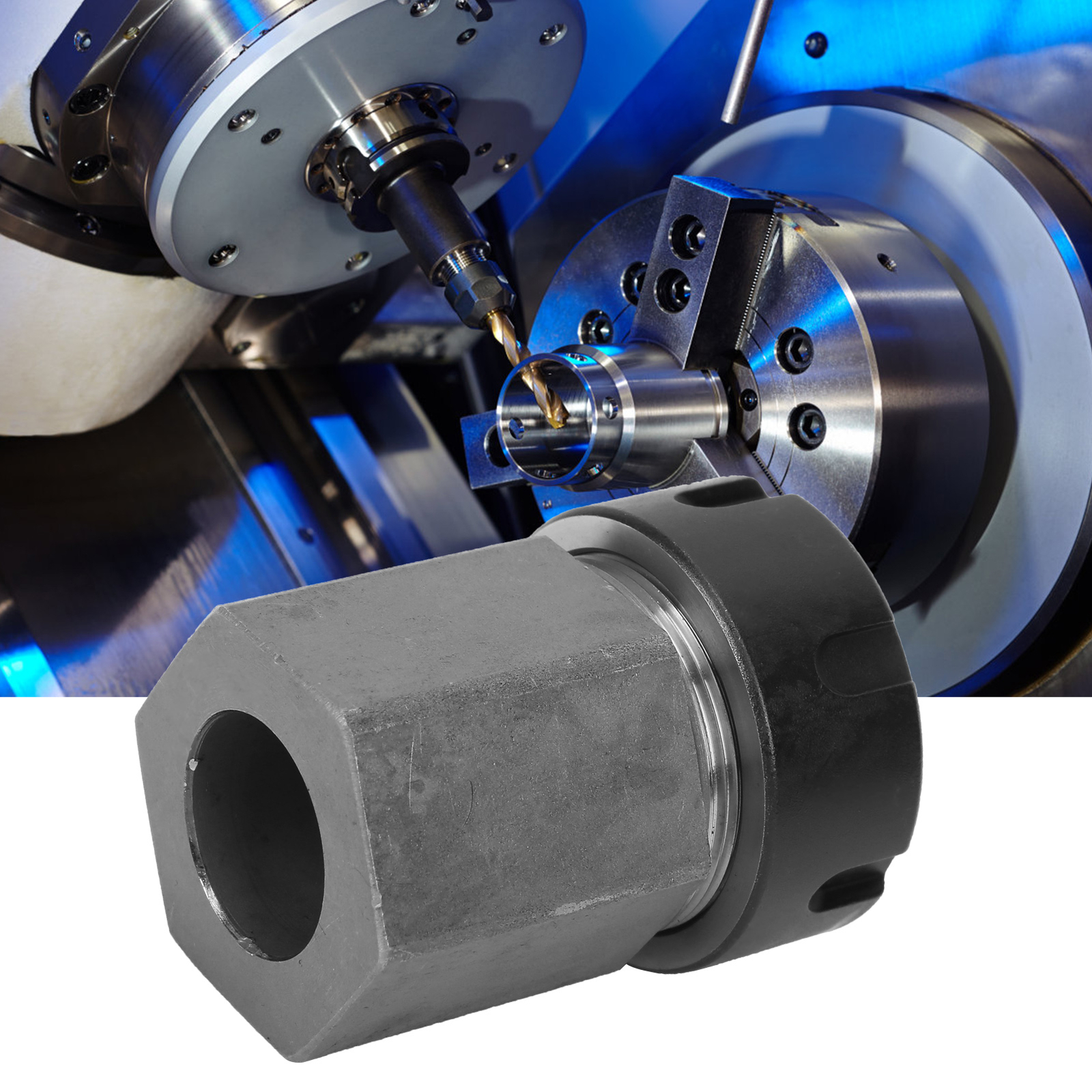 Hex Chuck Block Square Shank Collet Holder For CNC Lathe Engraving ...