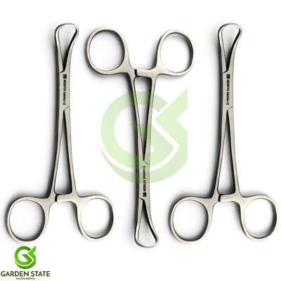 3Pcs Dental Backhaus Clamp Towel Clip Veterinary Body Piercing Surgical ...