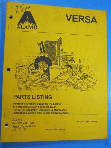 ALAMO VERSA PARTS LISTING BOOK OME FACTORY | eBay