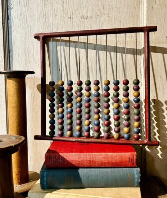 Vintage Primitive Look Wooden Beaded Abacus-Farmhouse Decor | eBay