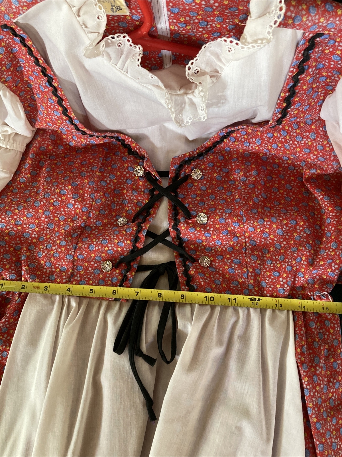 14 Dutch Swiss Square Dance Dress modest German barmaid dirndl medieval ...