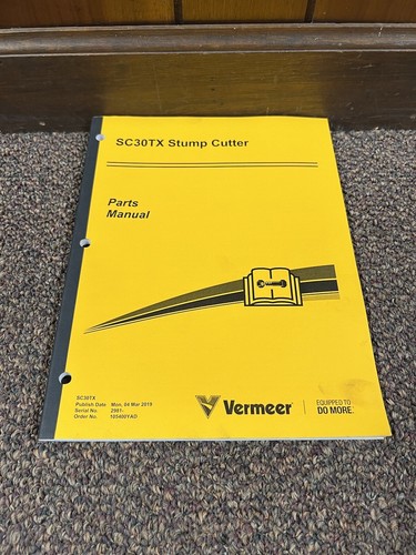 Original Vermeer SC30TX Stump Cutter Grinder Parts Catalog Manual | eBay