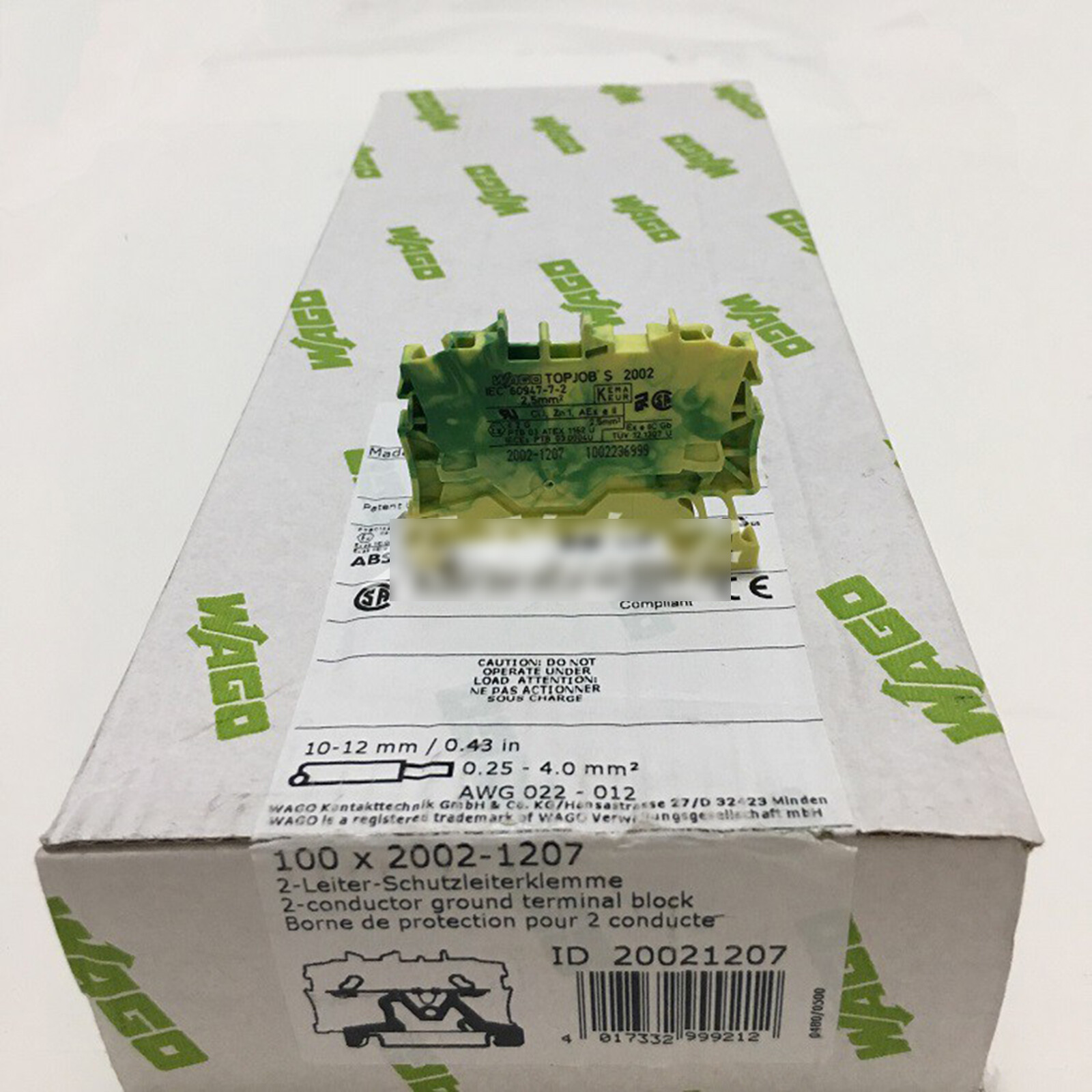 100pcs/1Box For WAGO 2002-1207 2.5MM 2Way NEW GROUND TERMINAL BLOCKS | eBay