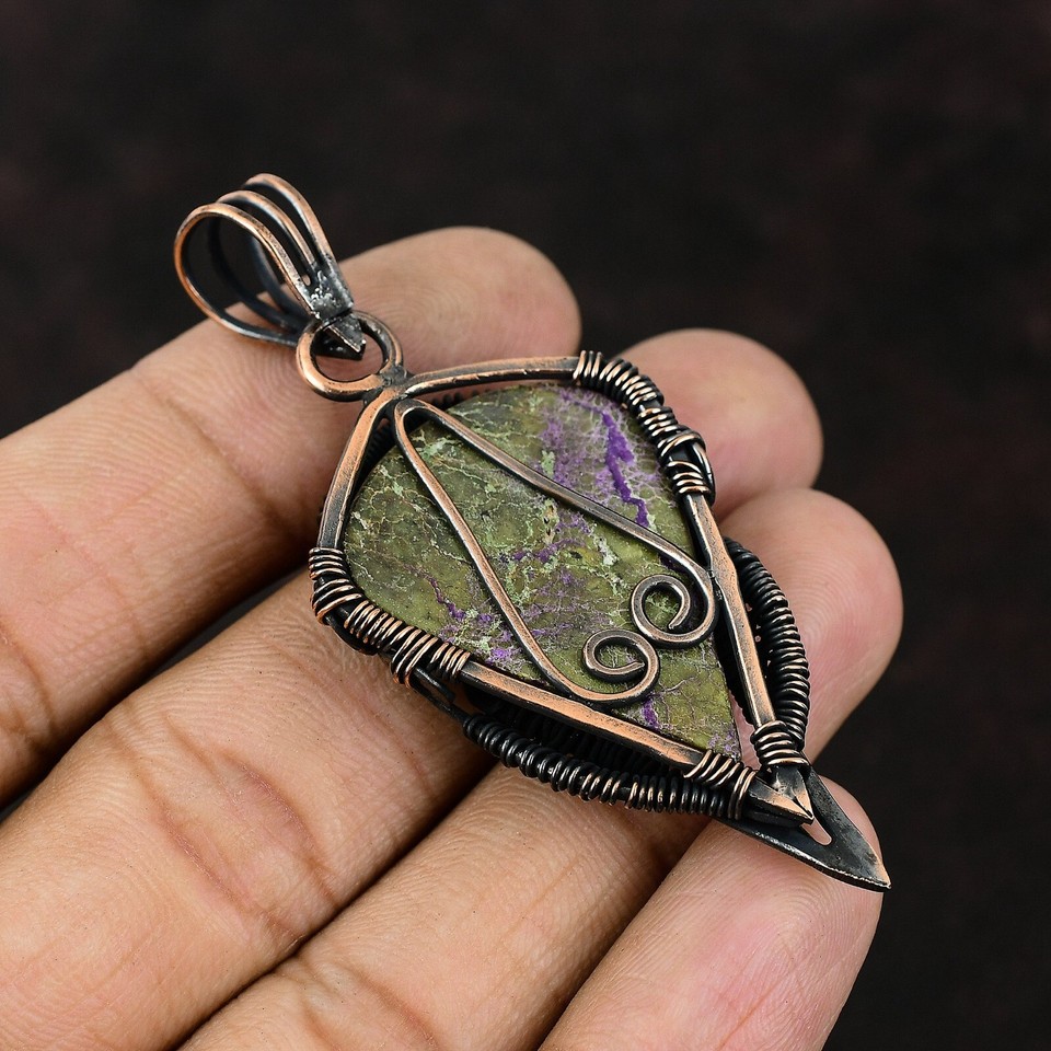 Purpurite Gemstone Handmade Jewelry Copper Mum Gift Wire Wrapped ...