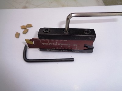 Parting Tool System inc BLOCK 12mm C/height 26mm blade & 5 Inserts 2mm ...