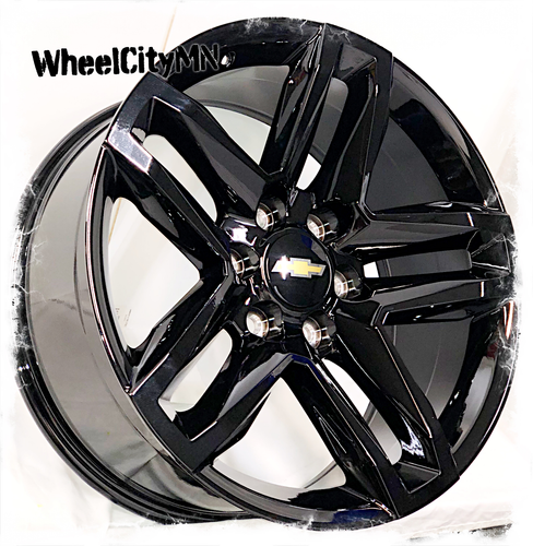18 inch gloss black 2020 Chevy Silverado Trail Boss OE replica rims ...