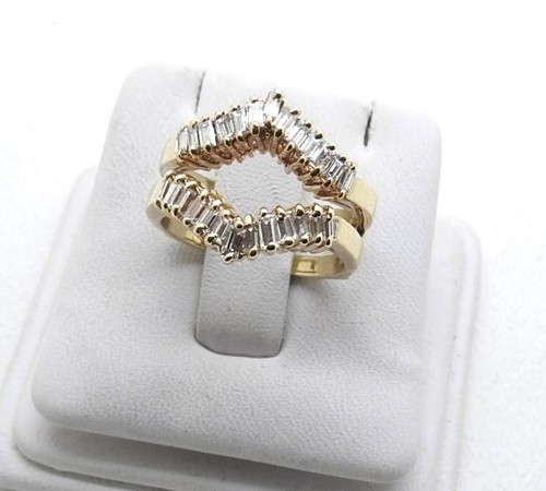14K Yellow Gold 1.00 Carat Diamond Solitaire Ring Guard Wrap Enhancer ...