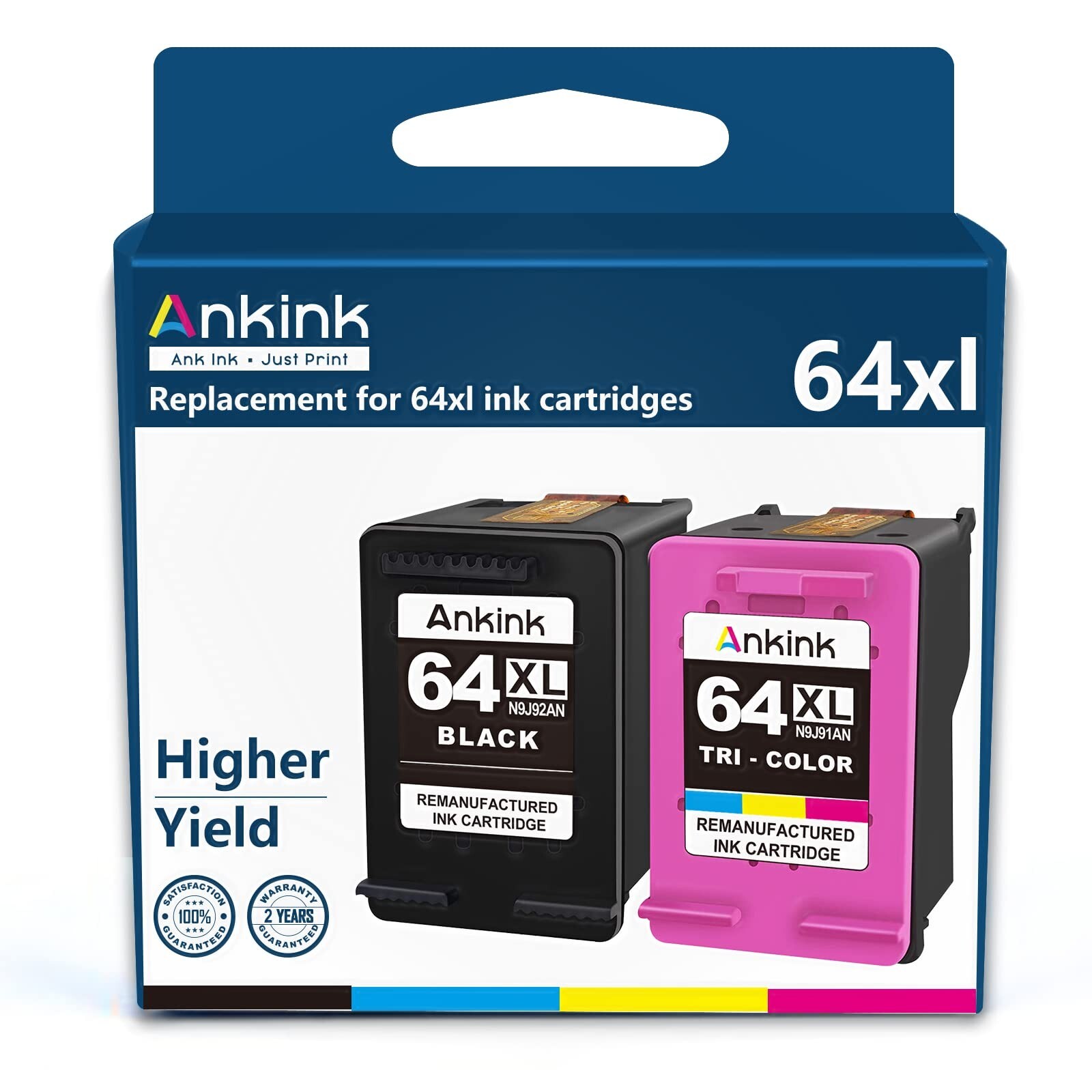 Ankink 64XL Black Color Combo Replacement for HP 64 XL Ink Cartridge ...