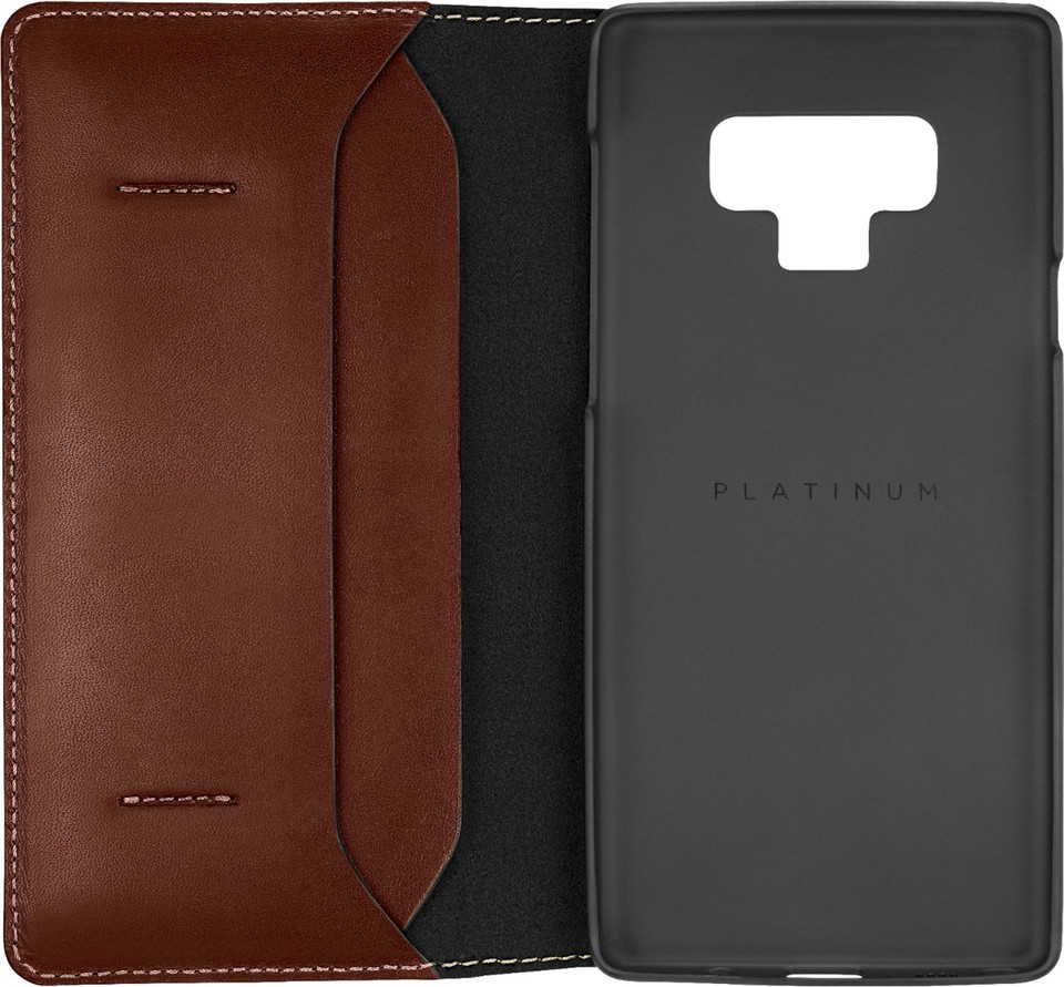 NEW Platinum Genuine Leather Folio Wallet Case for Samsung Galaxy Note ...