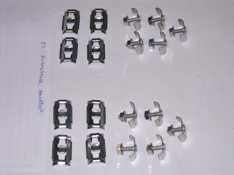 57 1957 FORD RETRACTABLE REAR QUARTER STAINLESS TRIM BODY MOLDING CLIPS ...