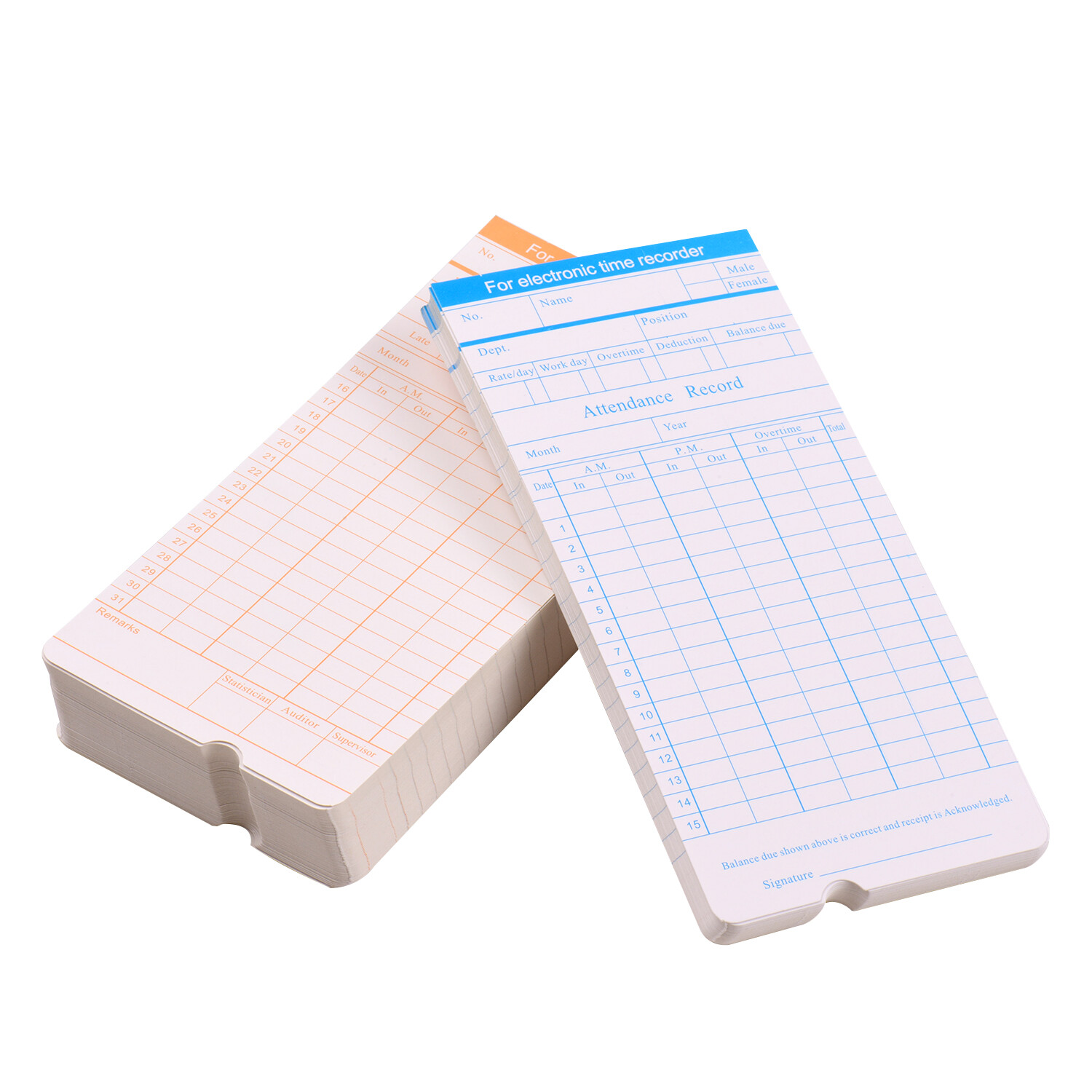 90pcs/Pack Clock Cards Monthly Clocking in Time Recorder Attendance ...
